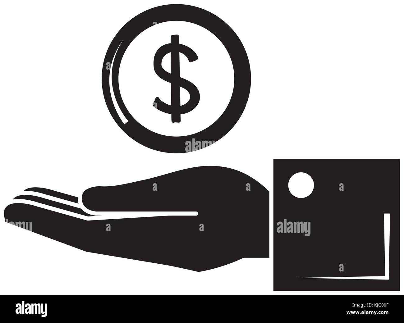 hand with coin money vector illustration design Stock Vector Image ...