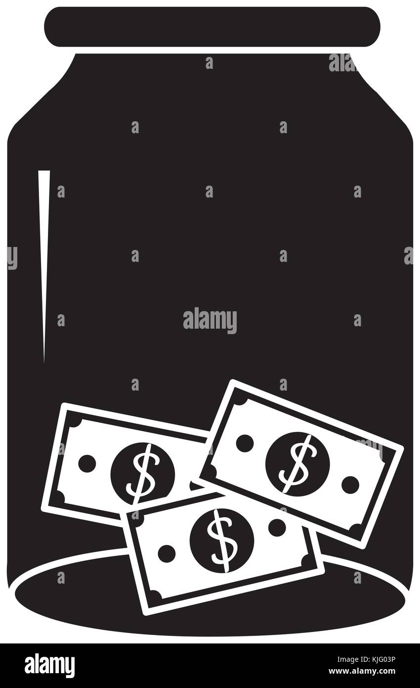 glass jar with bills money vector illustration design Stock Vector ...