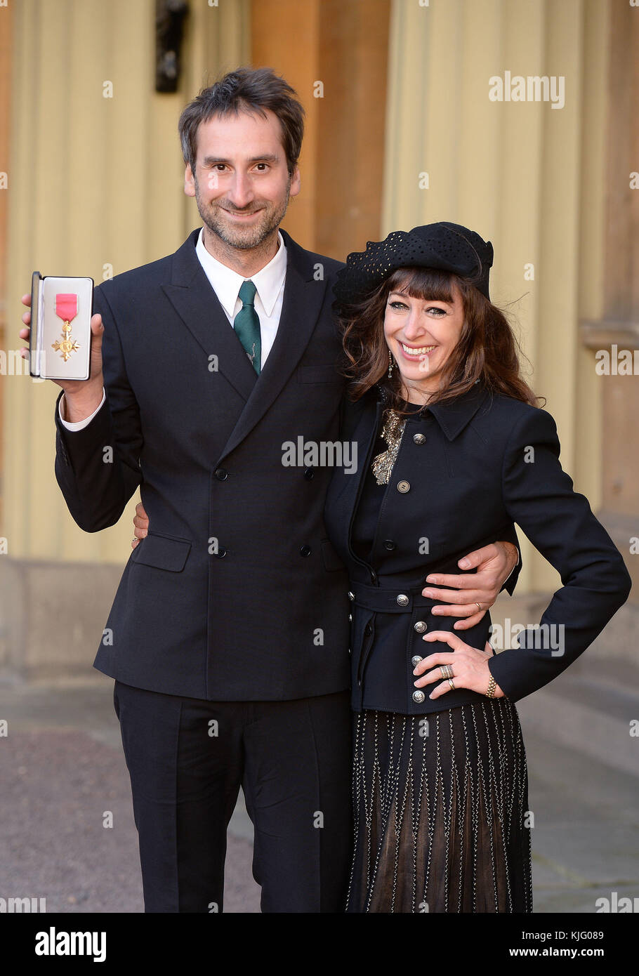 Idris Khan with wife Annie Morris after receiving his OBE from the ...