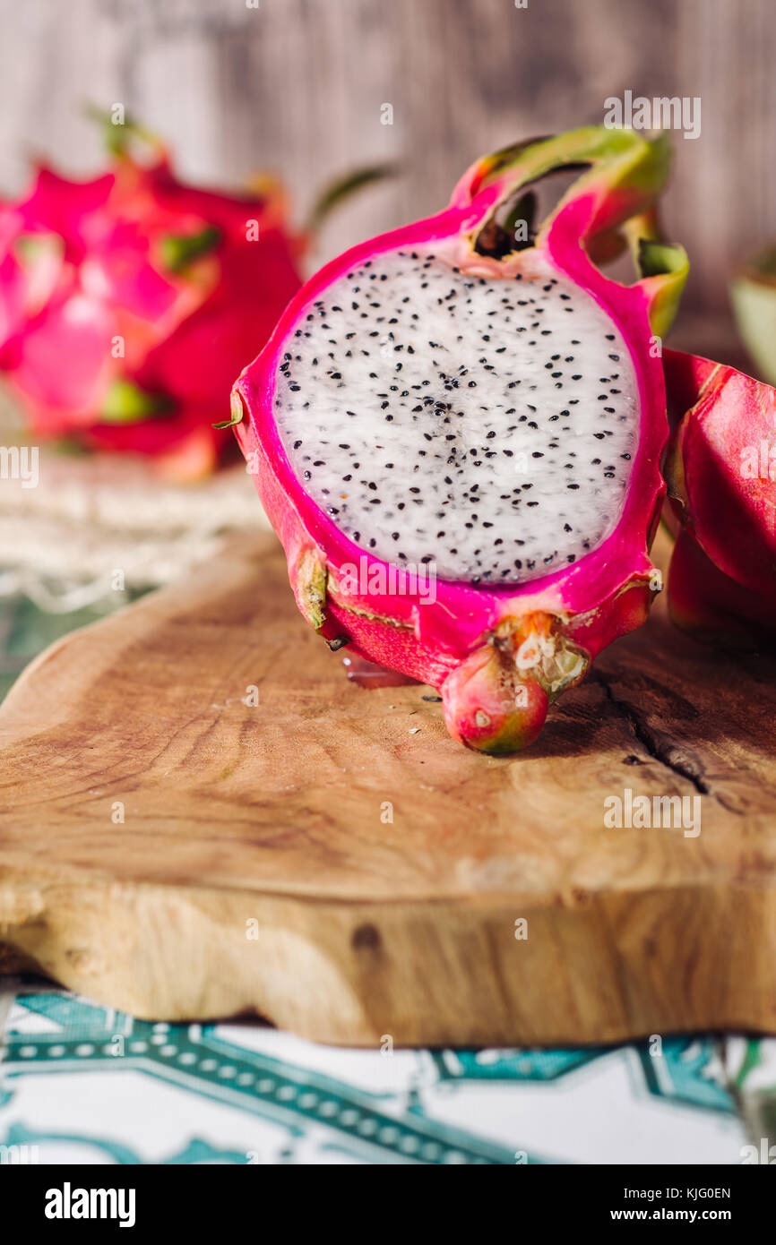 Delicious and colorful dragon fruit typical from asia Stock Photo - Alamy