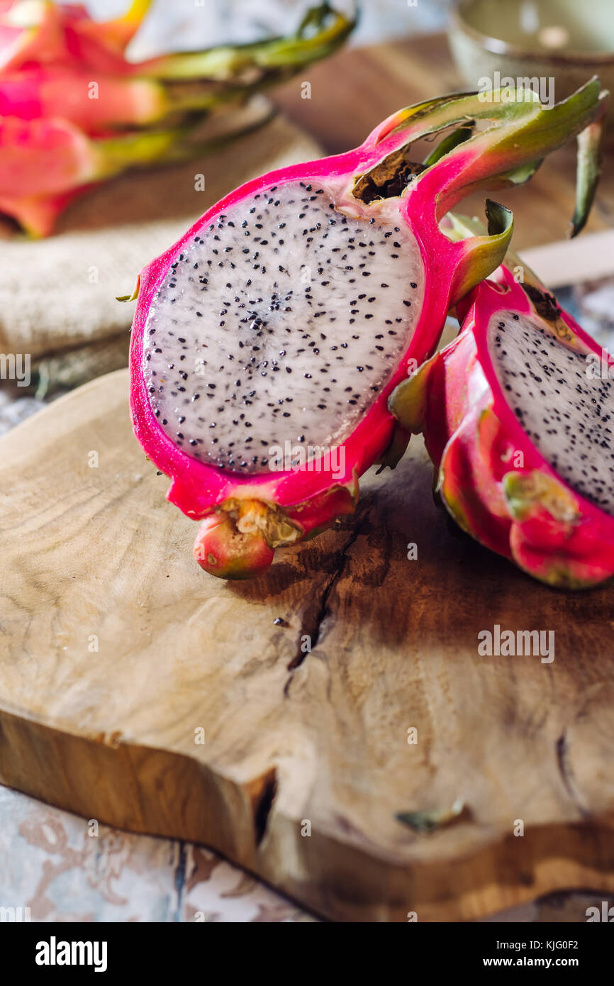 Delicious and colorful dragon fruit typical from asia Stock Photo - Alamy