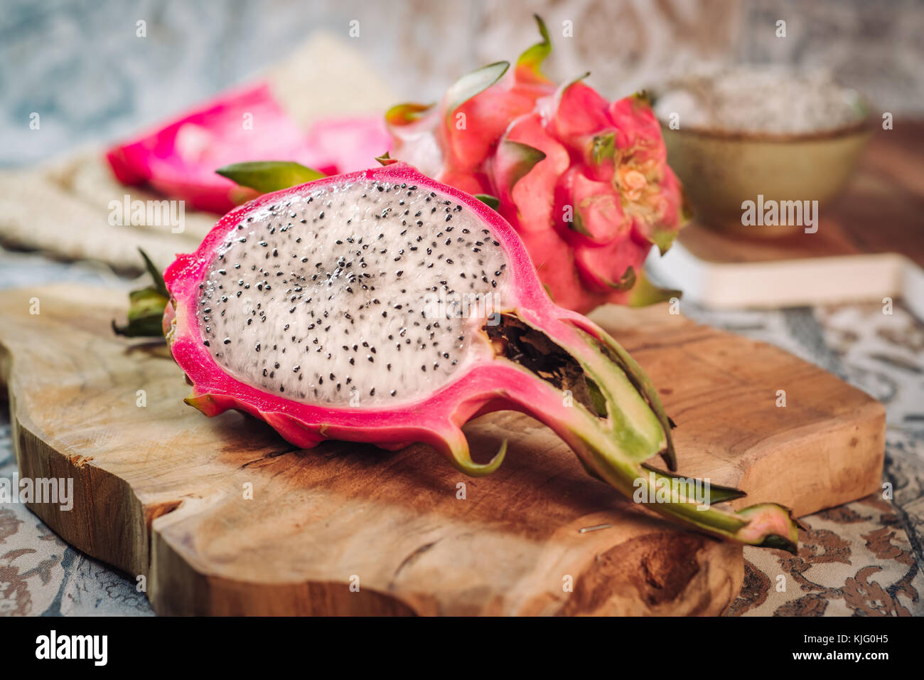 Delicious and colorful dragon fruit typical from asia Stock Photo - Alamy