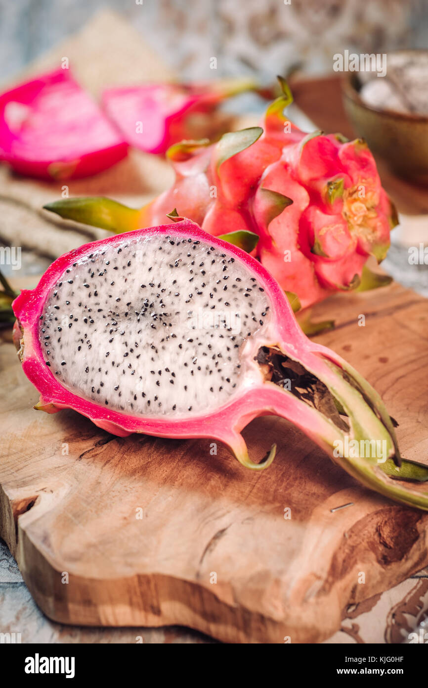 Delicious and colorful dragon fruit typical from asia Stock Photo - Alamy