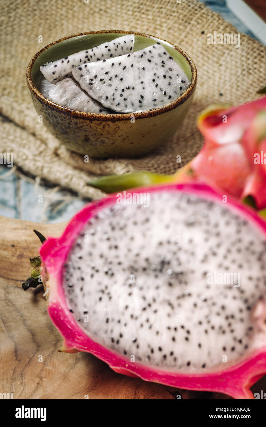Delicious and colorful dragon fruit typical from asia Stock Photo - Alamy