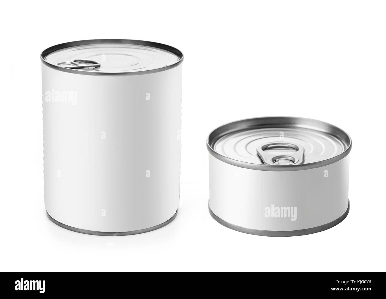 Tin Can with Copy Space Isolated on a White Background Stock Photo - Alamy