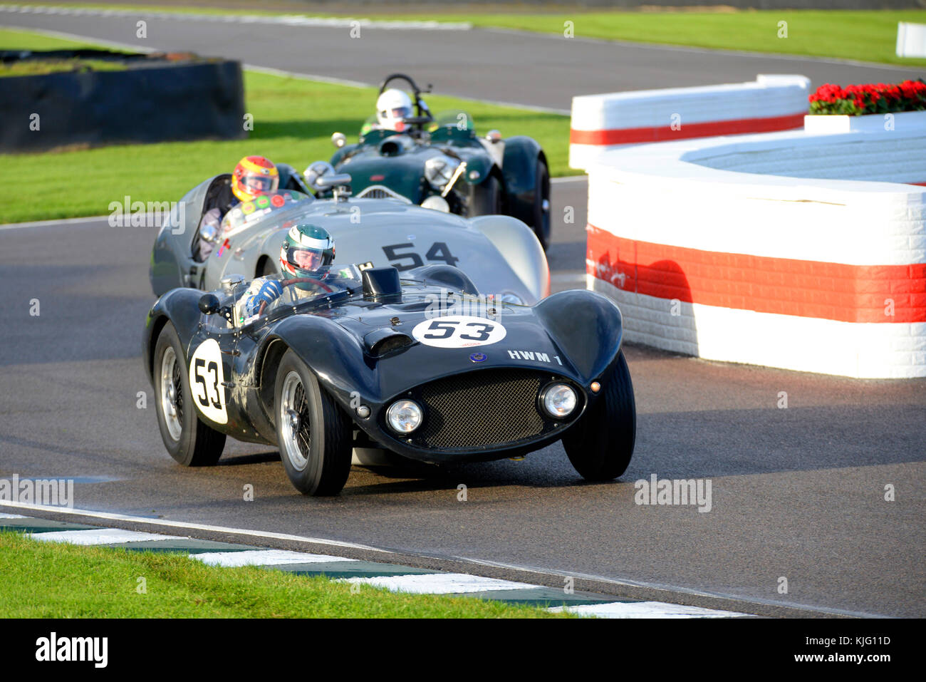 1955 HWM Jaguar owned and driven by Mark Midgley racing at Goodwood ...
