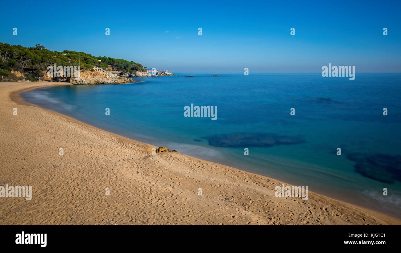 Nice detail of the Spanish coast in Costa Brava, Platja de Aro Stock ...