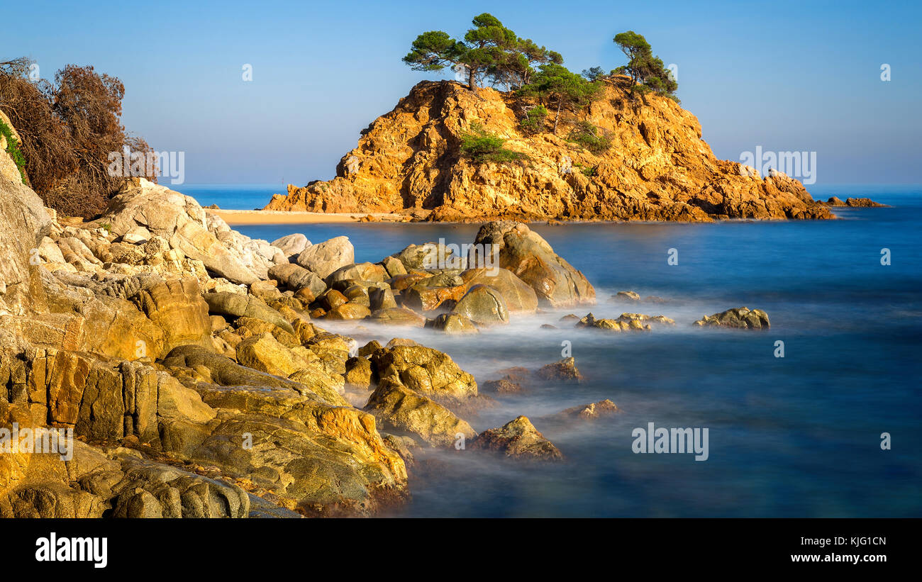 Nice detail of the Spanish coast in Costa Brava, Platja de Aro Stock ...