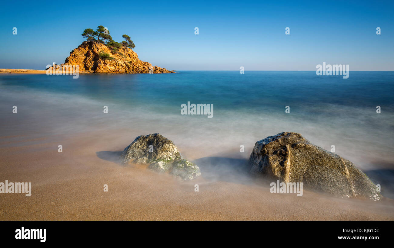Nice detail of the Spanish coast in Costa Brava, Platja de Aro Stock ...