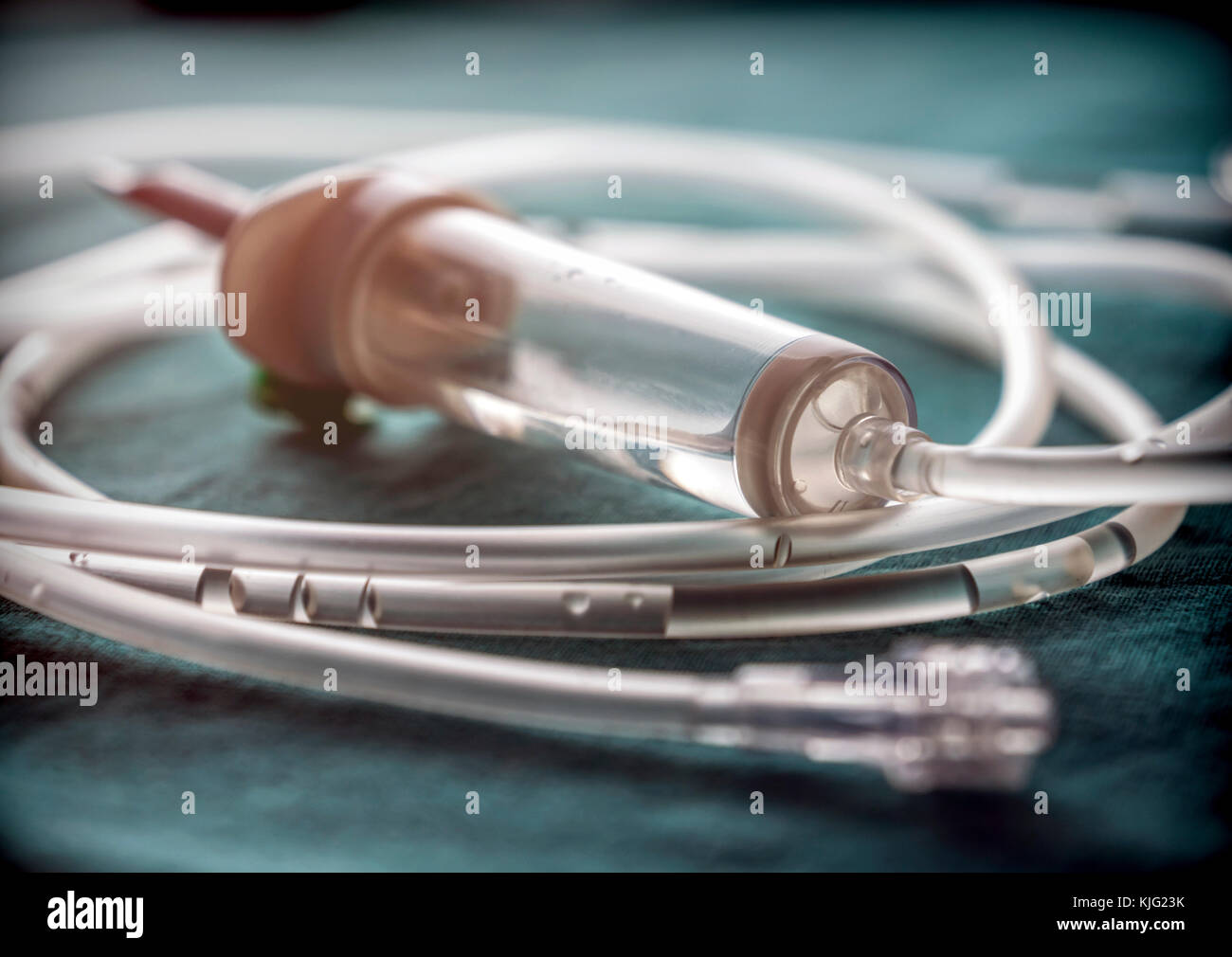 Detail of rubbers of a drip irrigation equipment in hospital operations ...