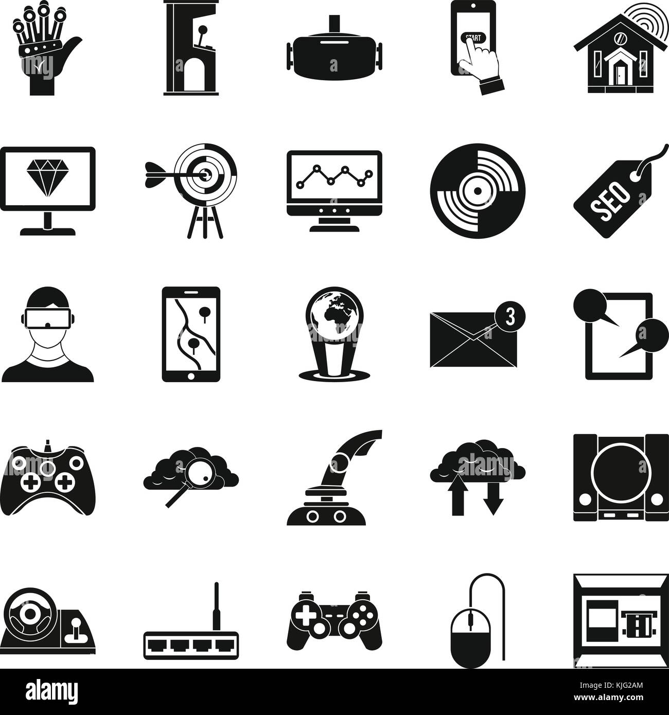 Modern game icons set, simple style Stock Vector Image & Art - Alamy