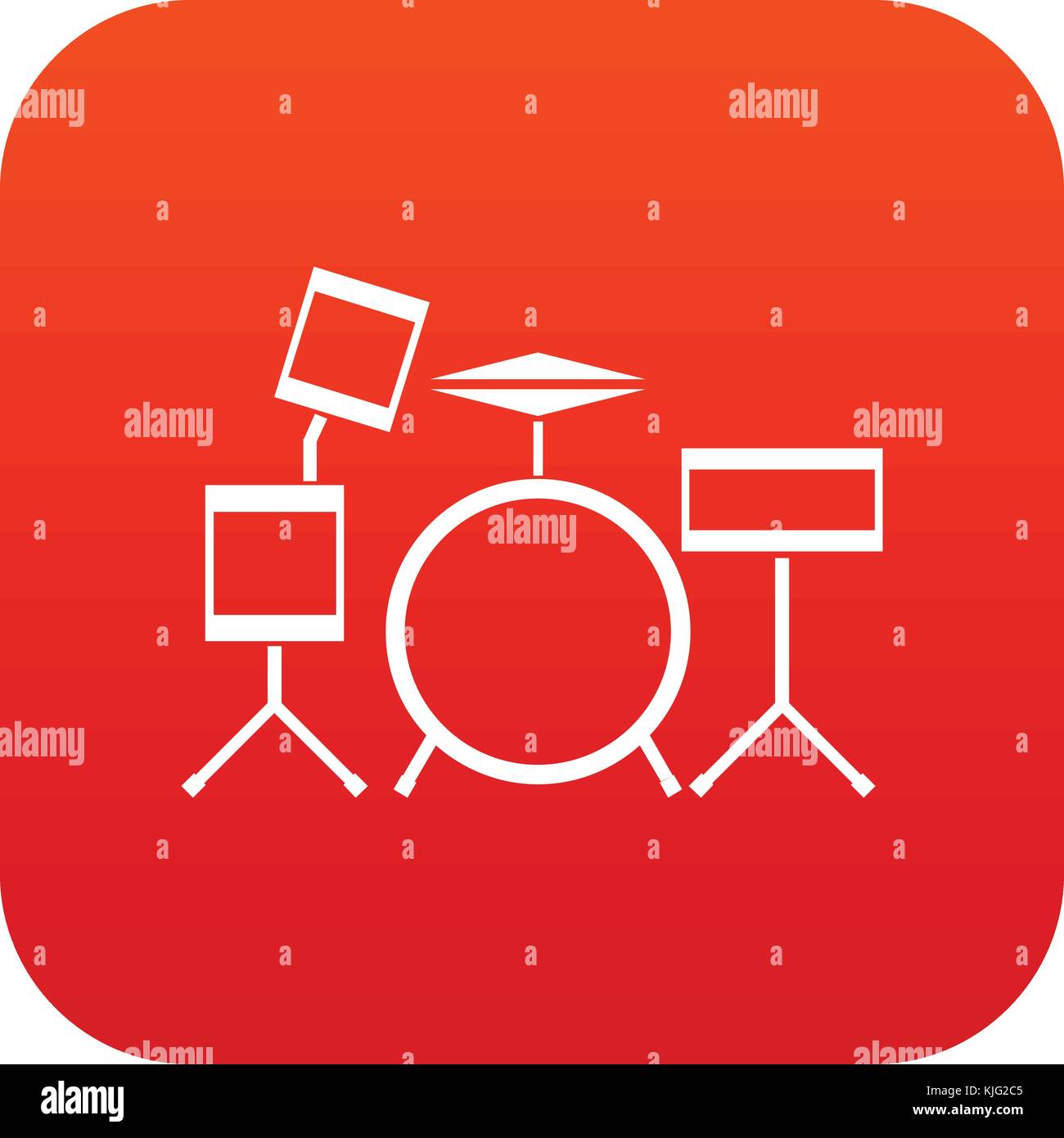 Drum kit icon digital red Stock Vector Image & Art - Alamy