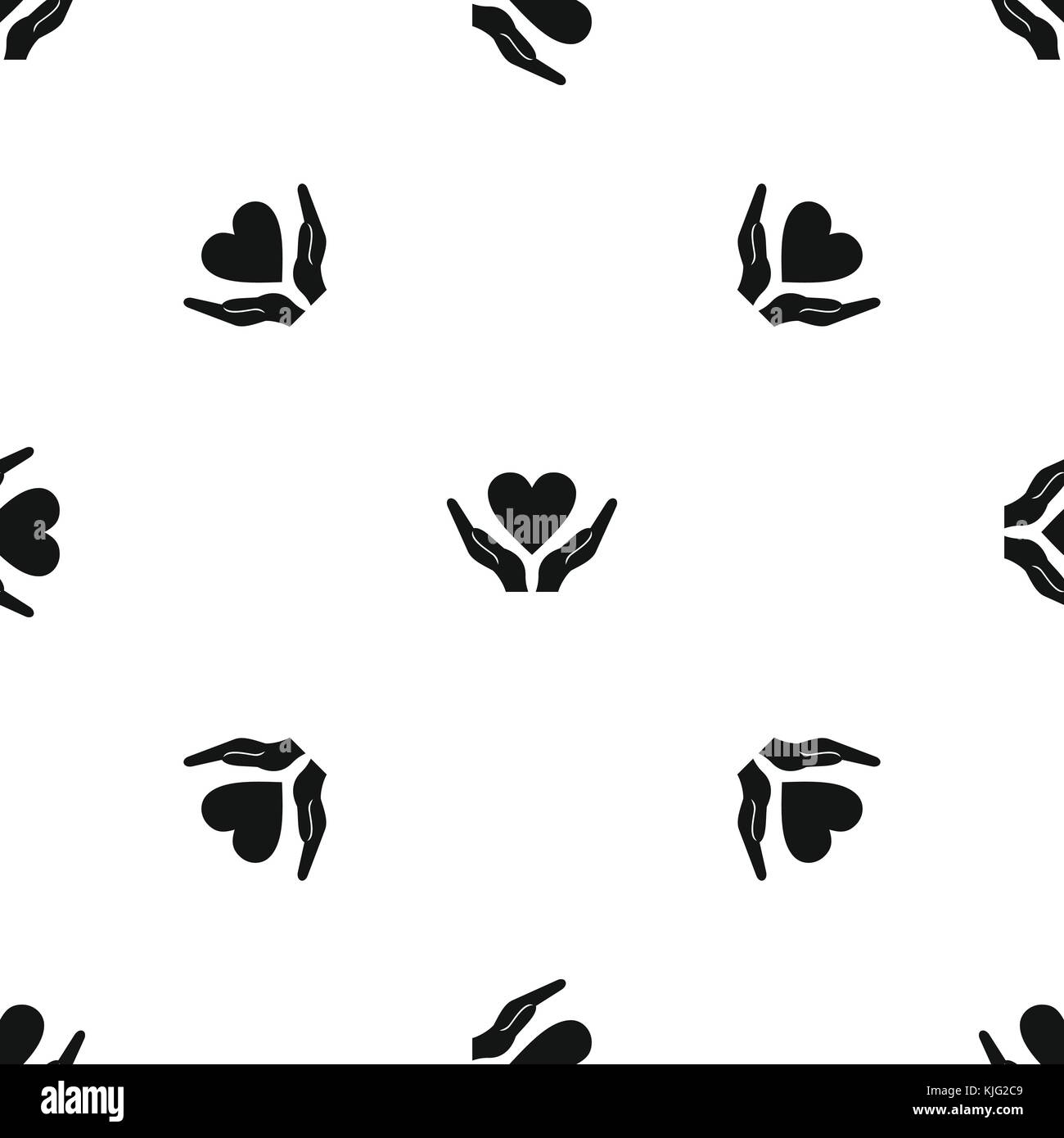 Hands holding heart pattern seamless black Stock Vector Image & Art - Alamy
