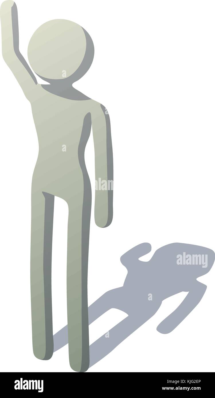 Stick man waving icon, isometric style Stock Vector Image & Art - Alamy