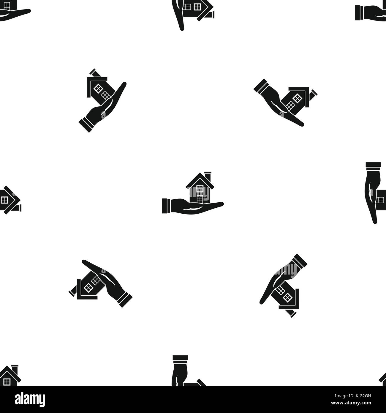 House in hand pattern seamless black Stock Vector Image & Art - Alamy