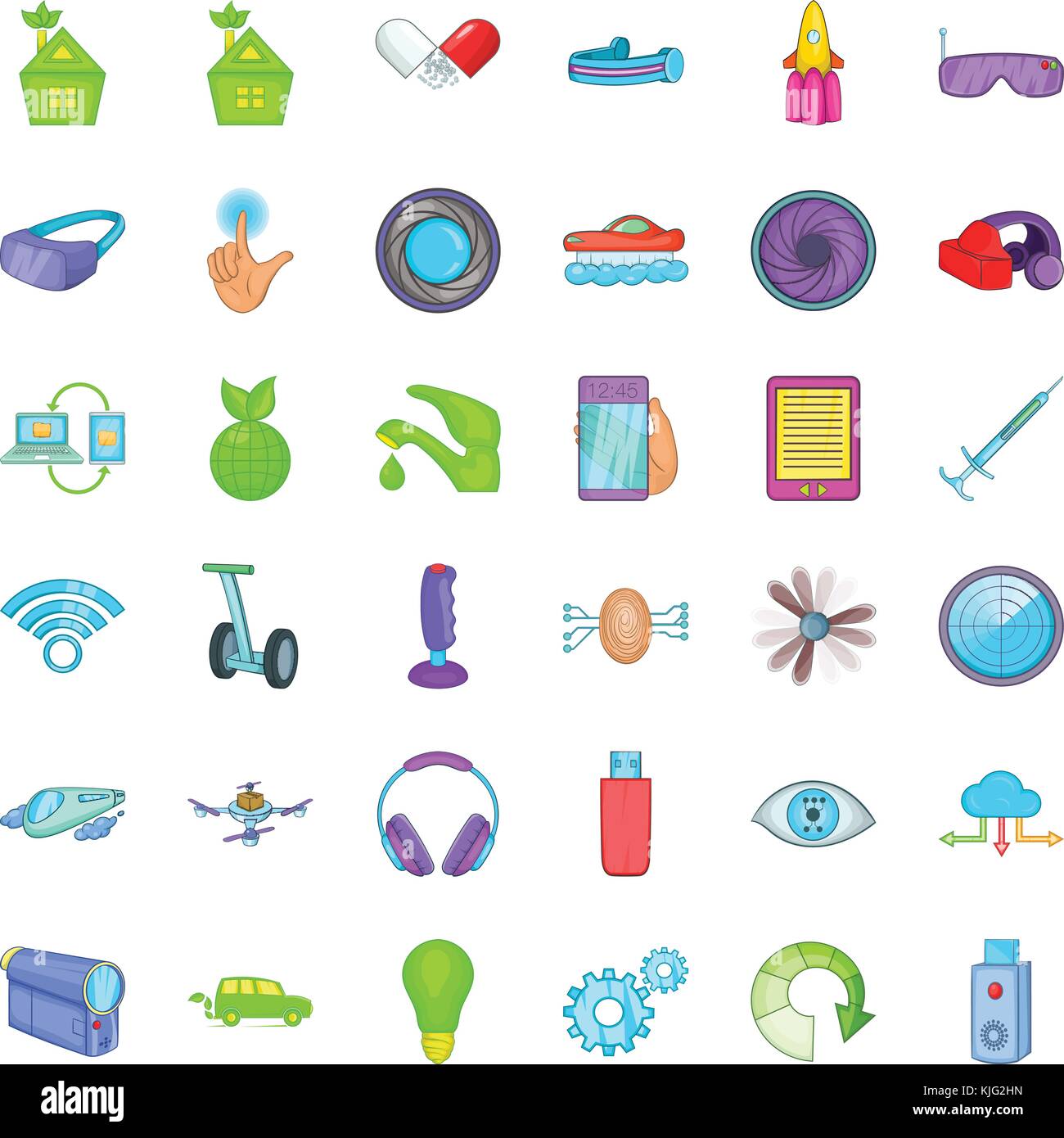 Innovation technology icons set, cartoon style Stock Vector Image & Art ...
