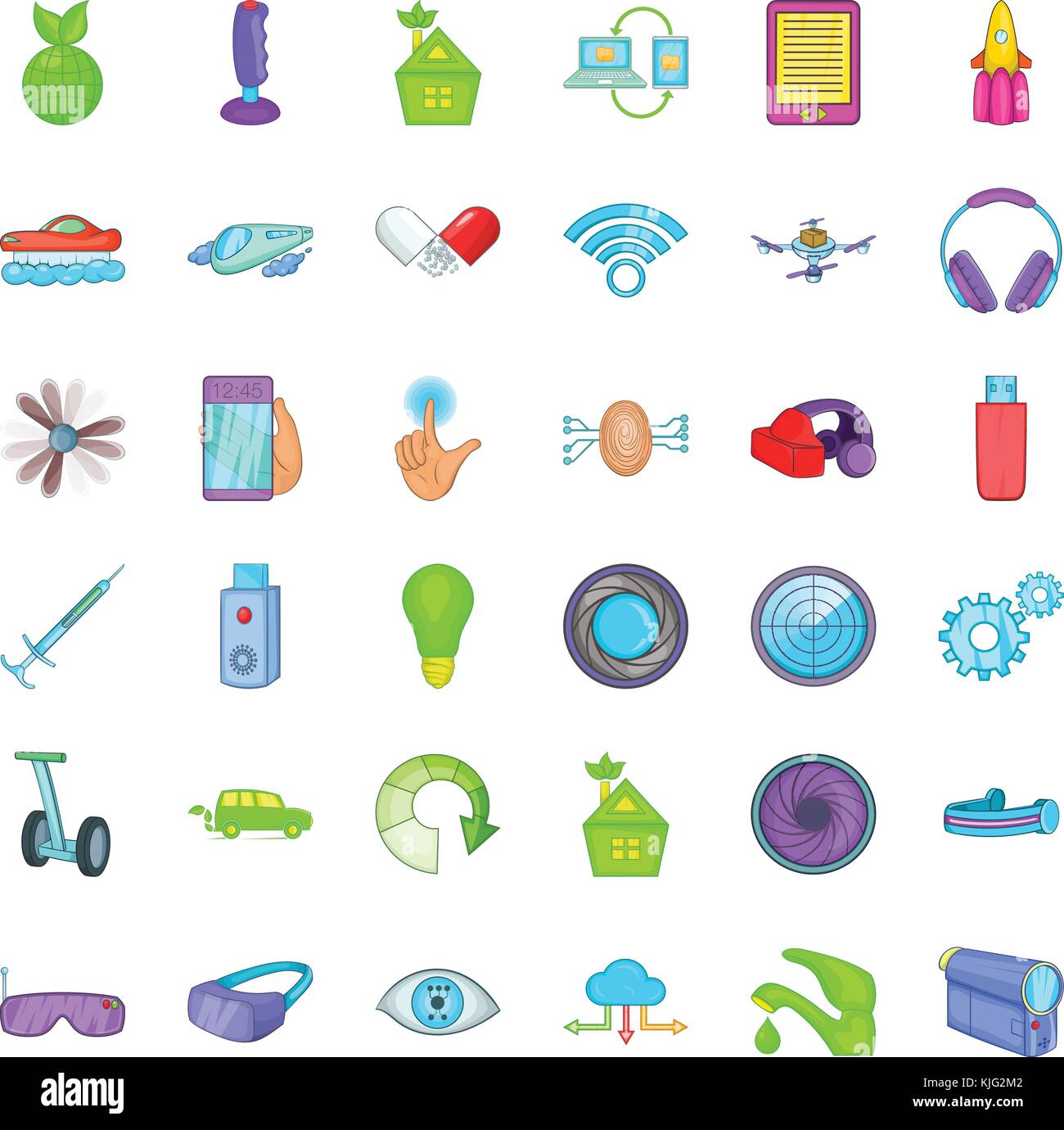 Cyber icons set, cartoon style Stock Vector Image & Art - Alamy
