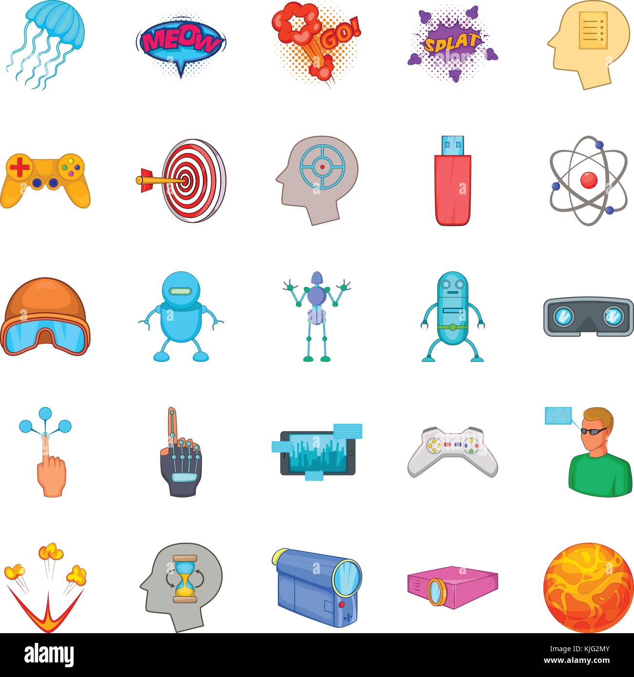 Simulation icons set, cartoon style Stock Vector Image & Art - Alamy