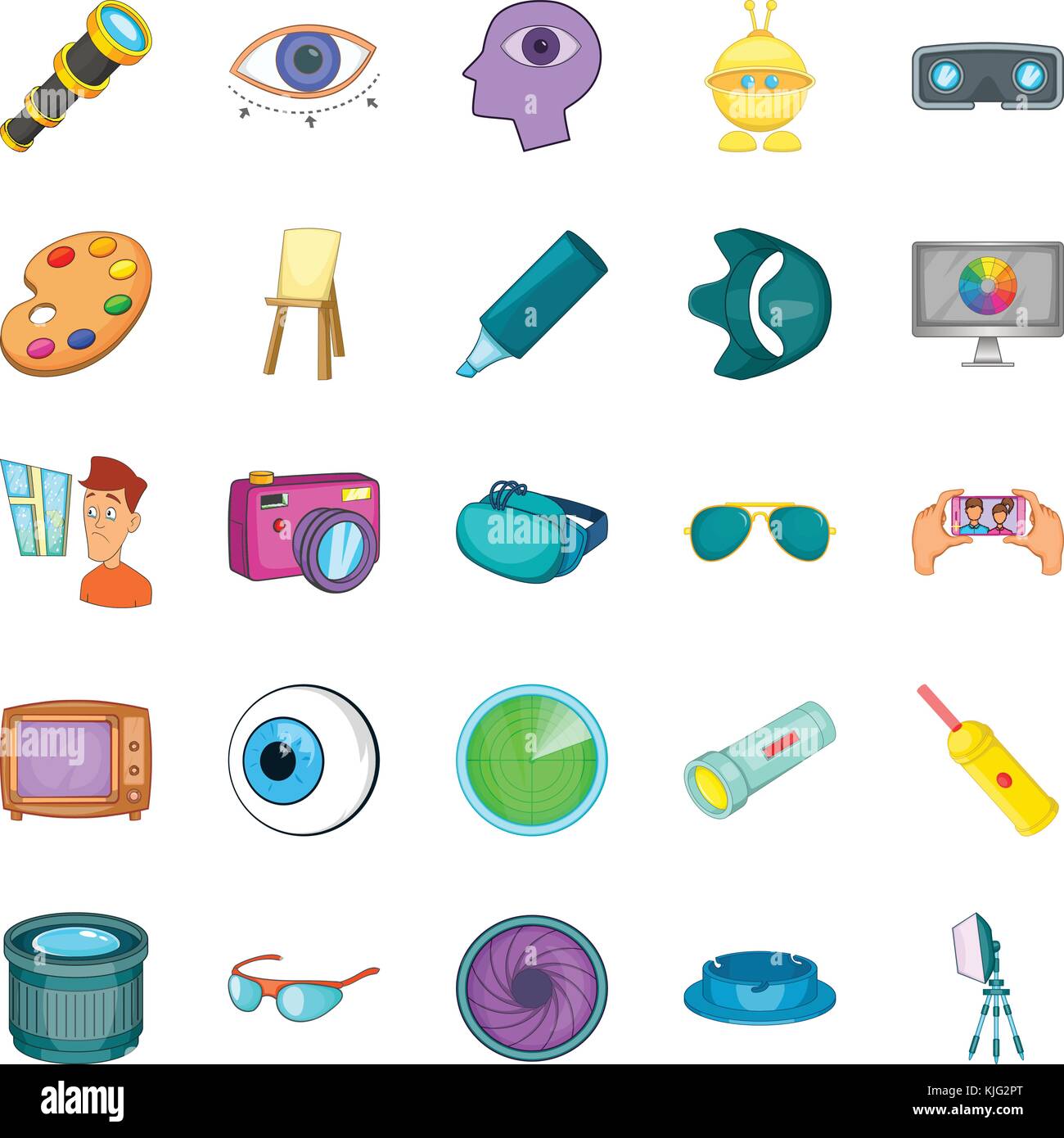 Vision icons set, cartoon style Stock Vector Image & Art - Alamy