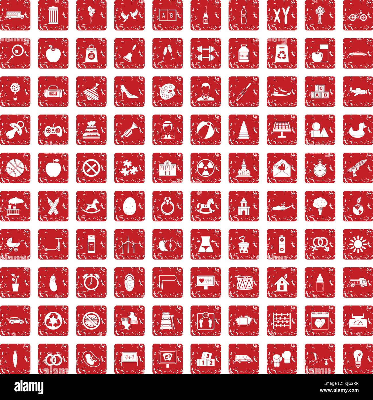 100 maternity leave icons set grunge red Stock Vector Image & Art - Alamy