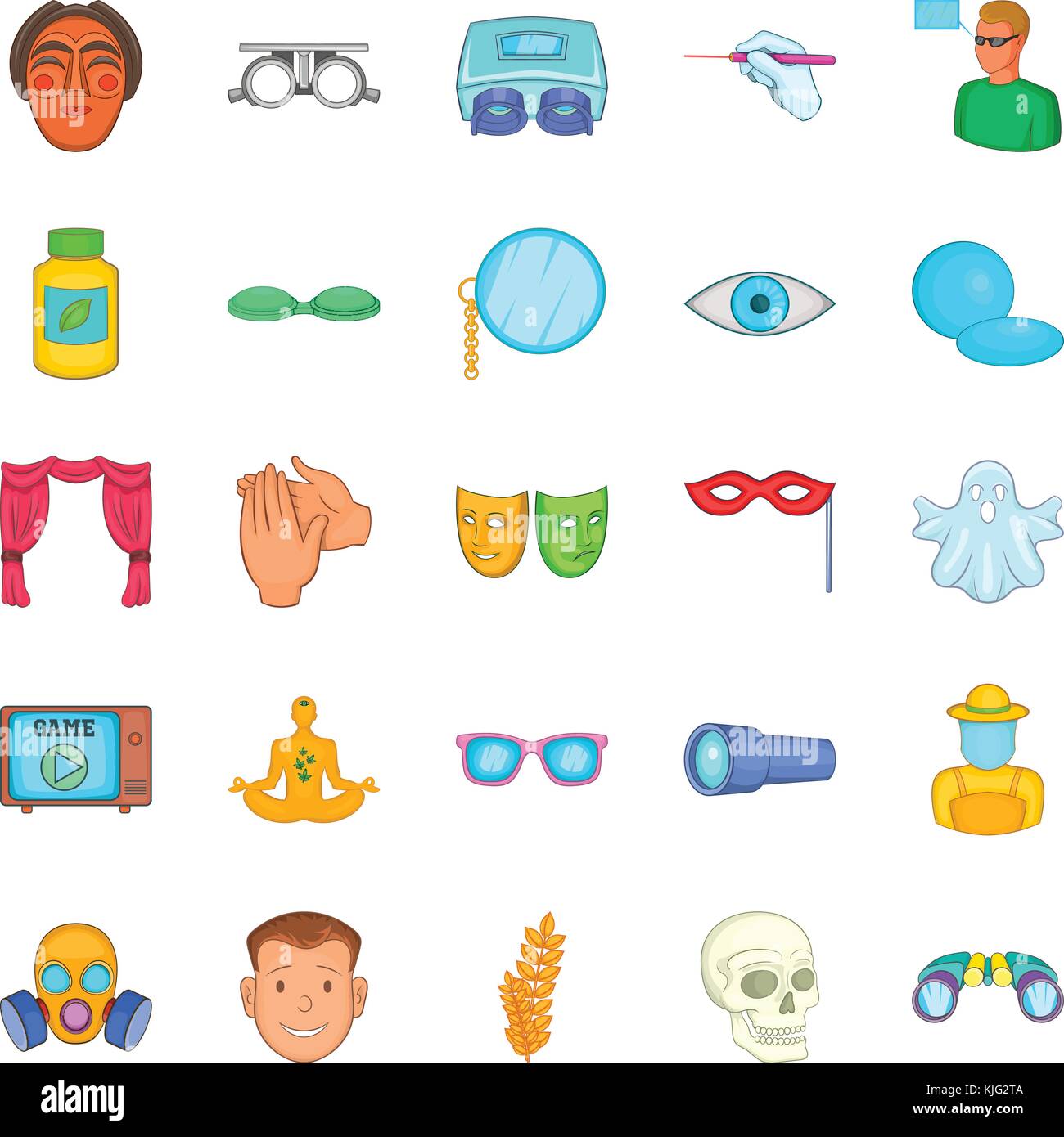 Seeing icons set, cartoon style Stock Vector Image & Art - Alamy