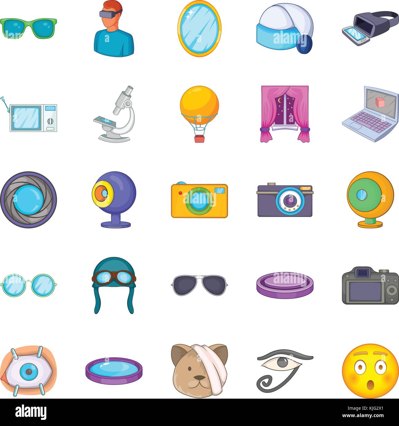 Visibility icons set, cartoon style Stock Vector Image & Art - Alamy