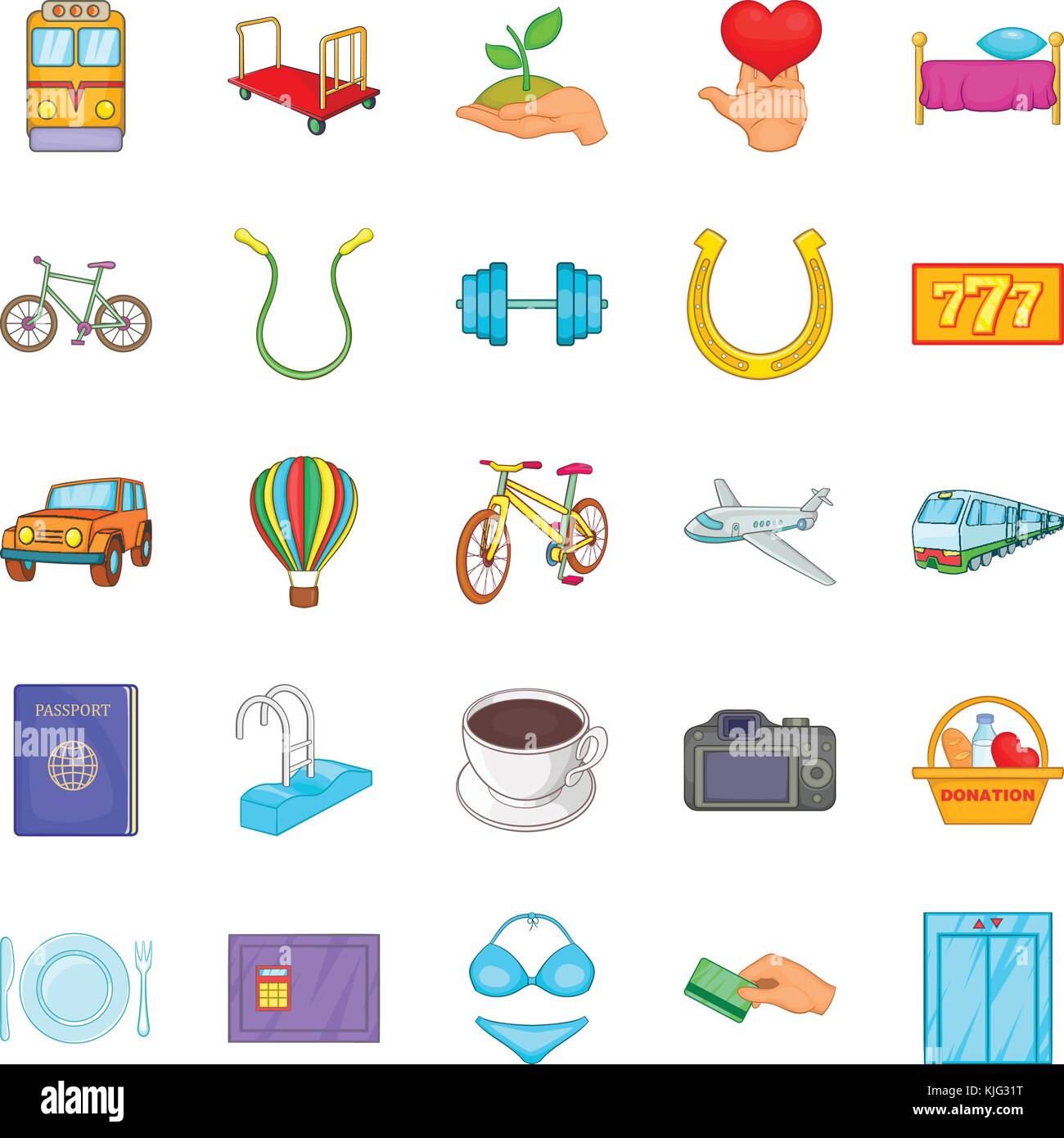 Attendance icons set, cartoon style Stock Vector Image & Art - Alamy