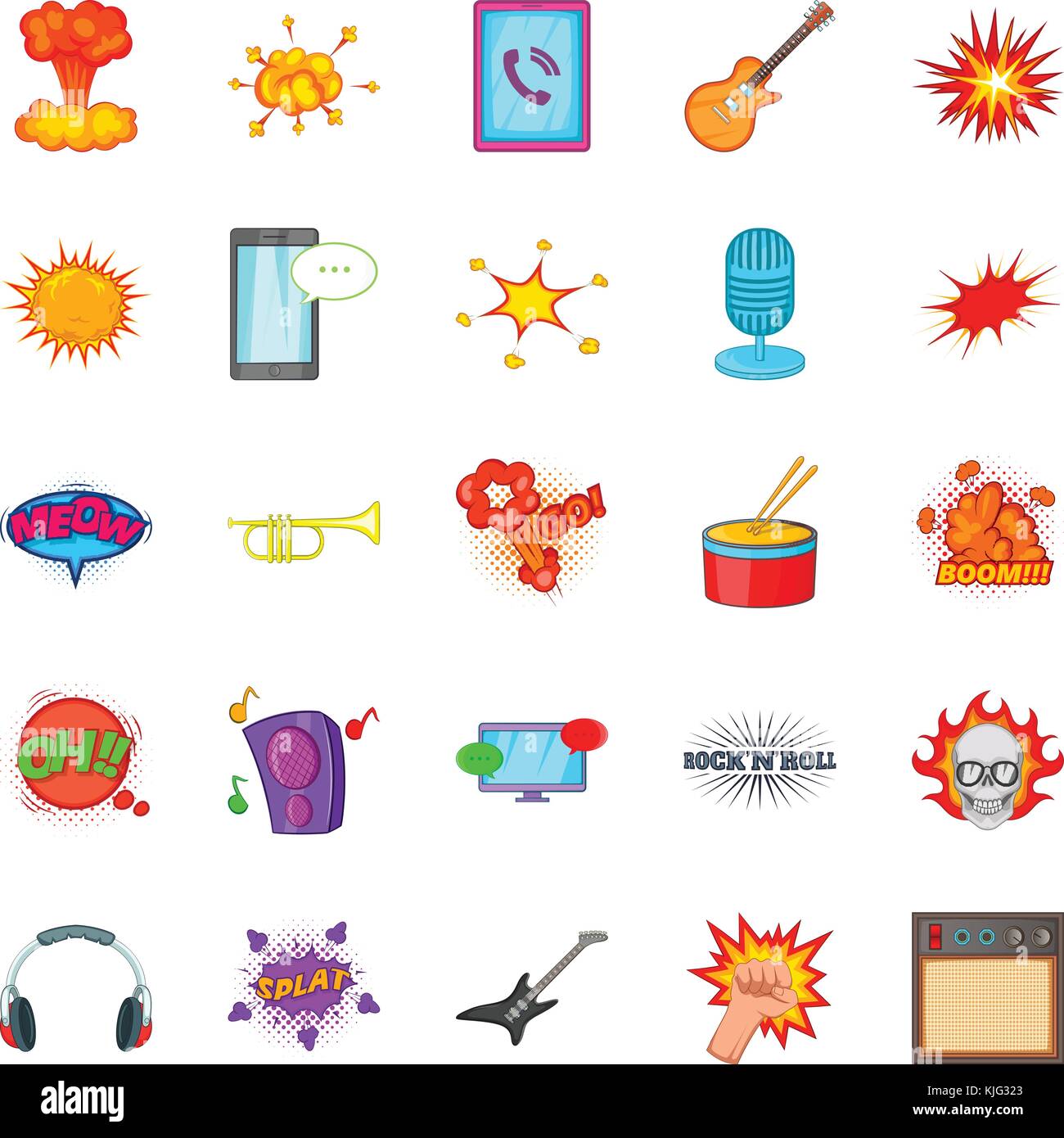 Music icons set, cartoon style Stock Vector Image & Art - Alamy
