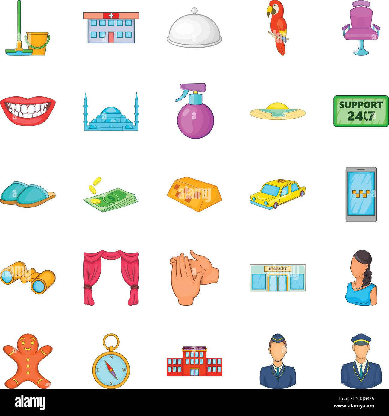 Presence icons set, cartoon style Stock Vector Image & Art - Alamy