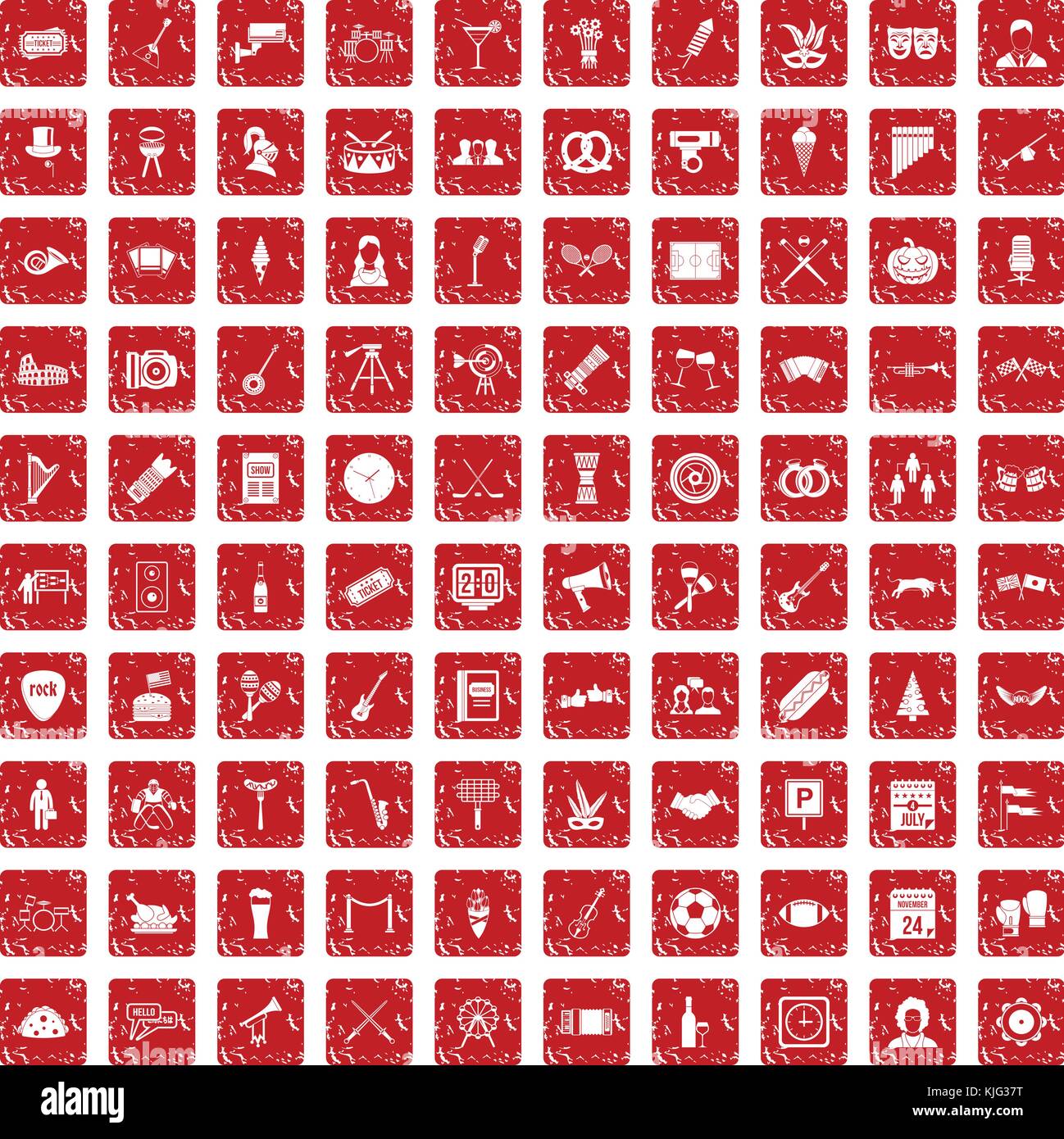 100 meeting icons set grunge red Stock Vector Image & Art - Alamy