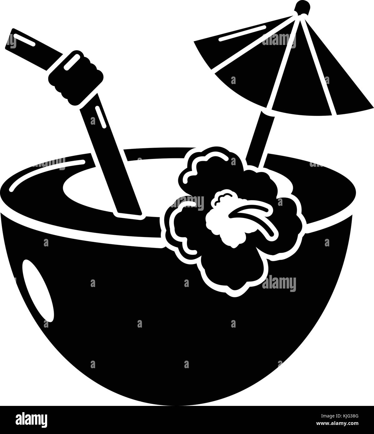 Coconut cocktail icon, simple black style Stock Vector Image & Art - Alamy
