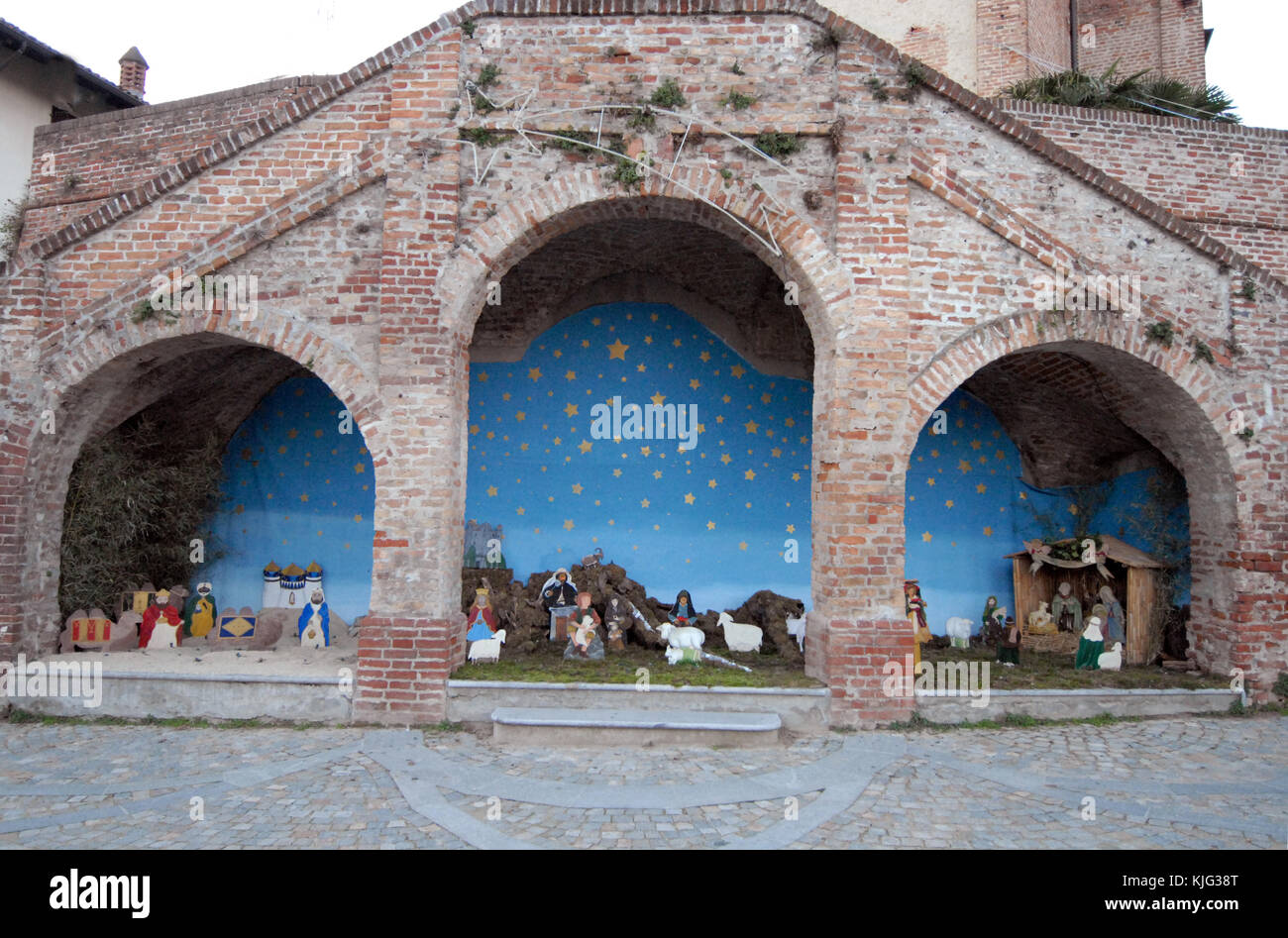 the nativity scene with the nativity and the little shepherds is a ...
