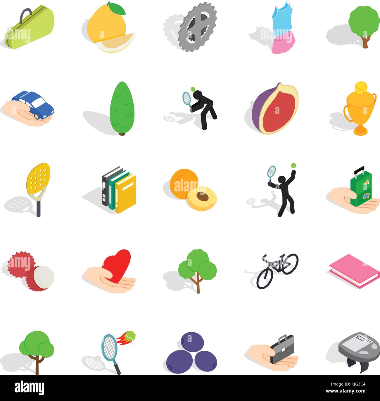 Natural stamina icons set, isometric style Stock Vector Image & Art - Alamy