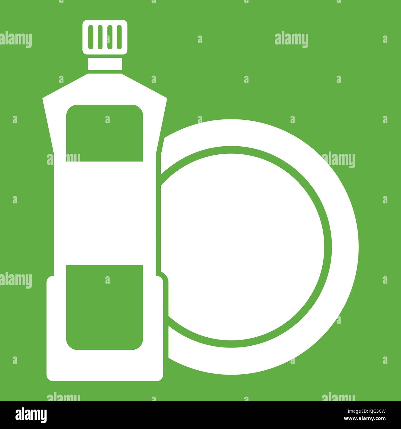 Dishwashing liquid detergent and dish icon green Stock Vector Image ...