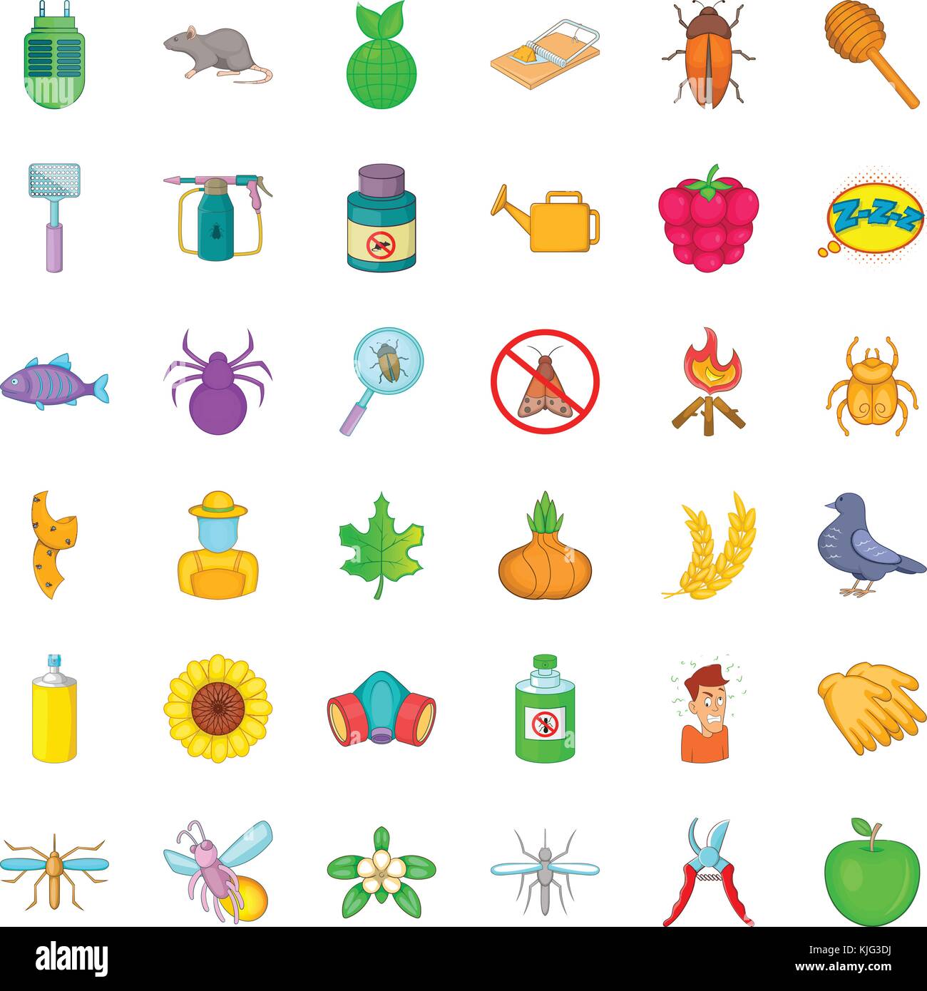 Nature icons set, cartoon style Stock Vector Image & Art - Alamy