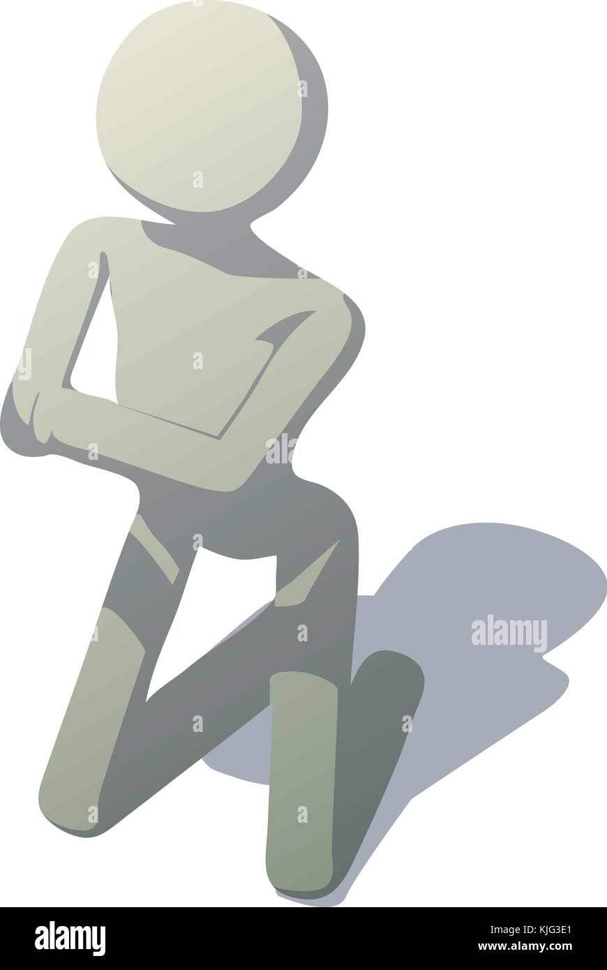 Stick man kneeling icon, isometric style Stock Vector Image & Art - Alamy