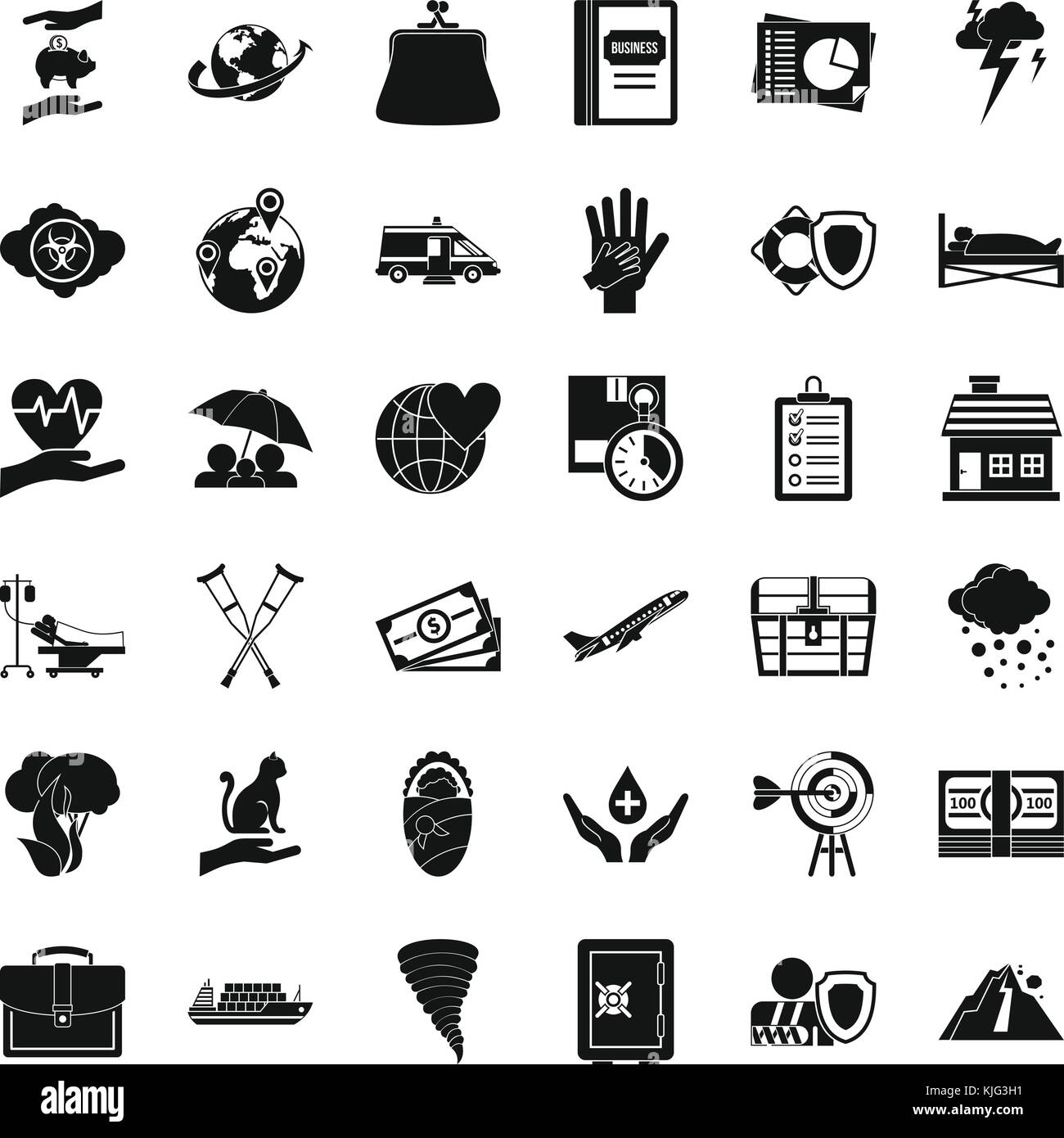 Protection icons set, simple style Stock Vector Image & Art - Alamy