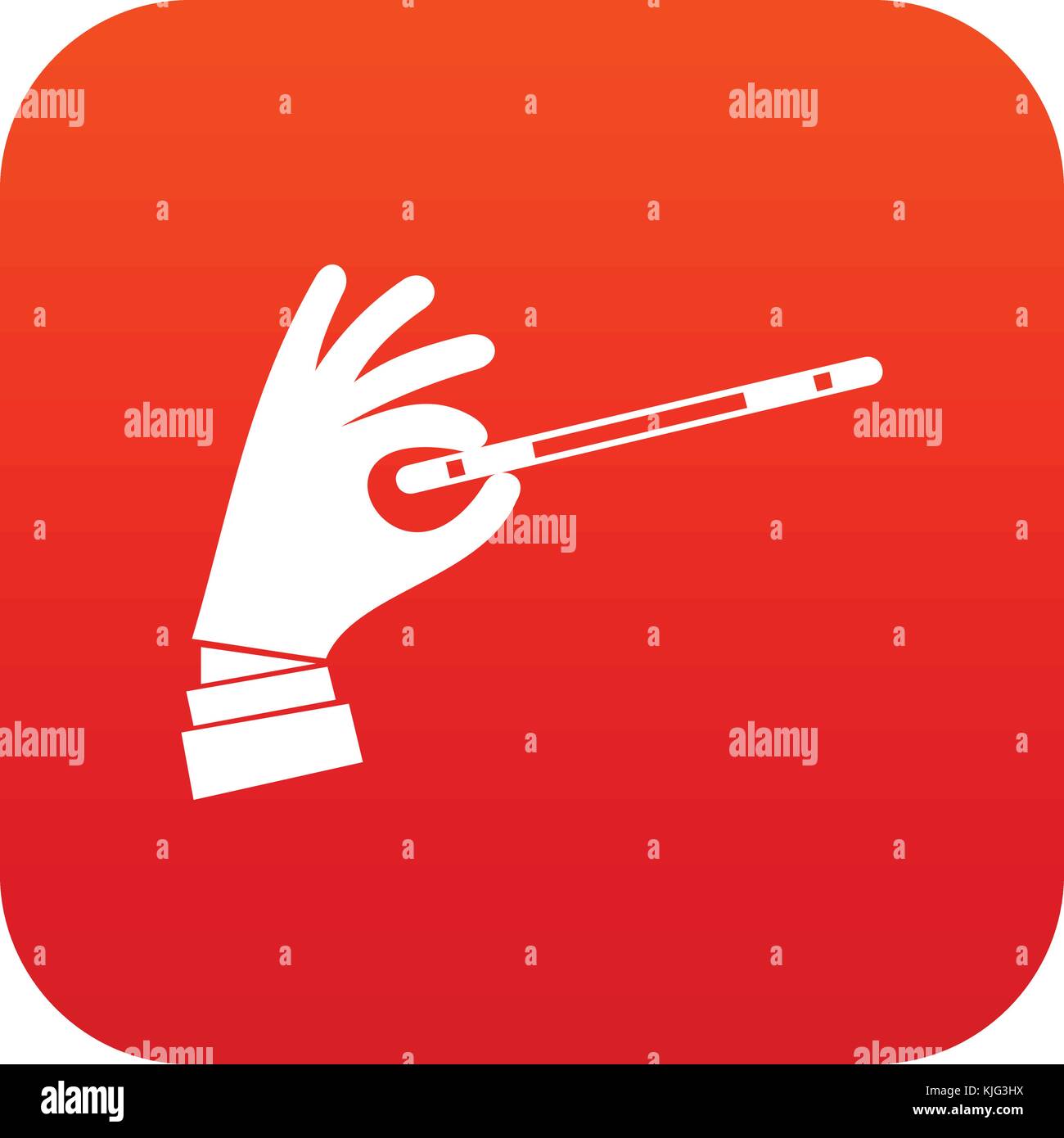 Magician hand with a magic wand icon digital red Stock Vector Image ...