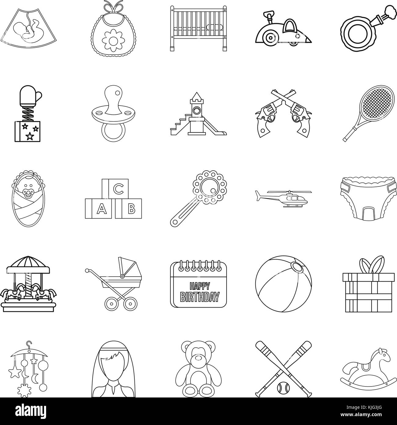 Baby icons set, outline style Stock Vector Image & Art - Alamy