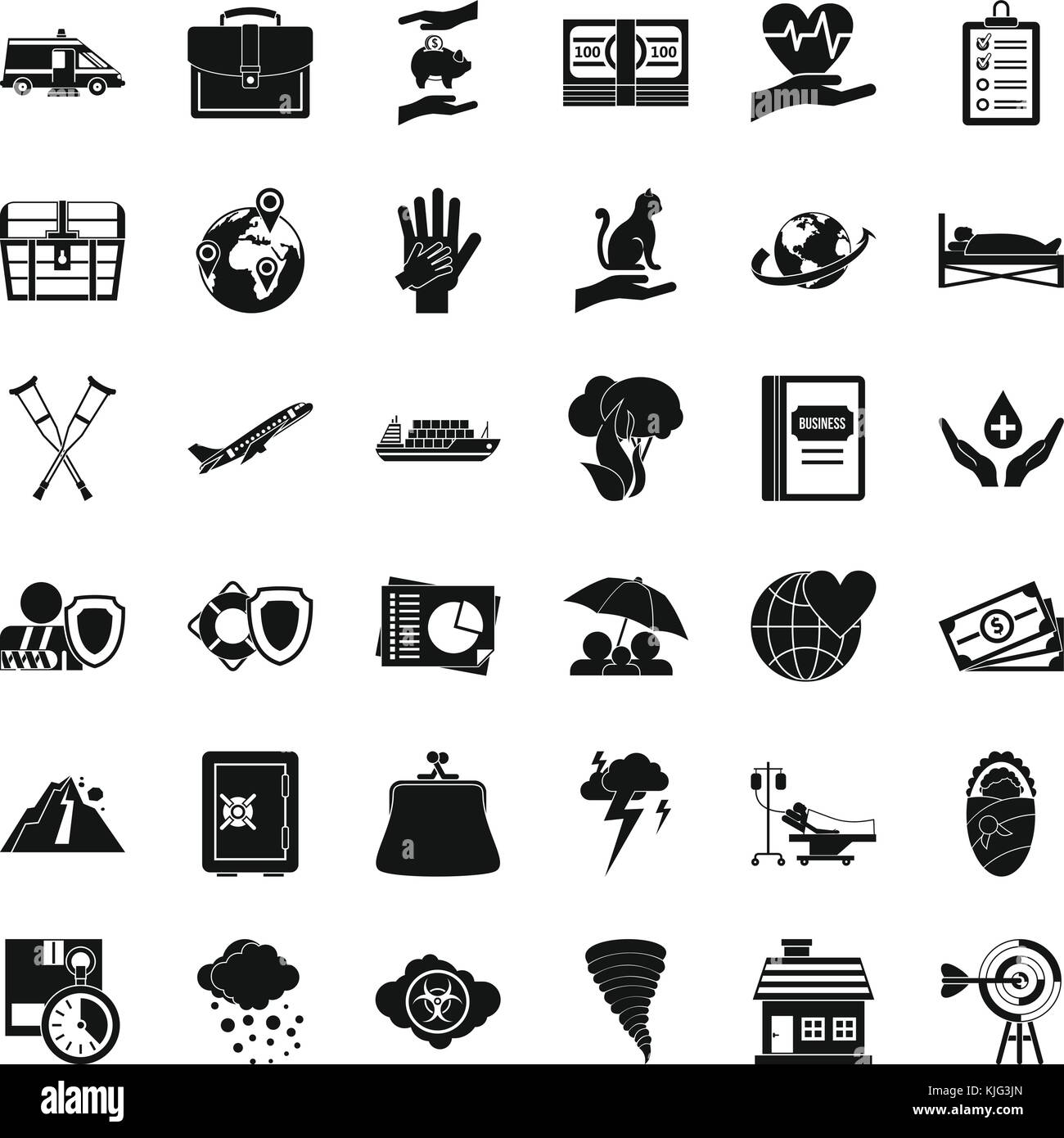 Policy icons set, simple style Stock Vector Image & Art - Alamy