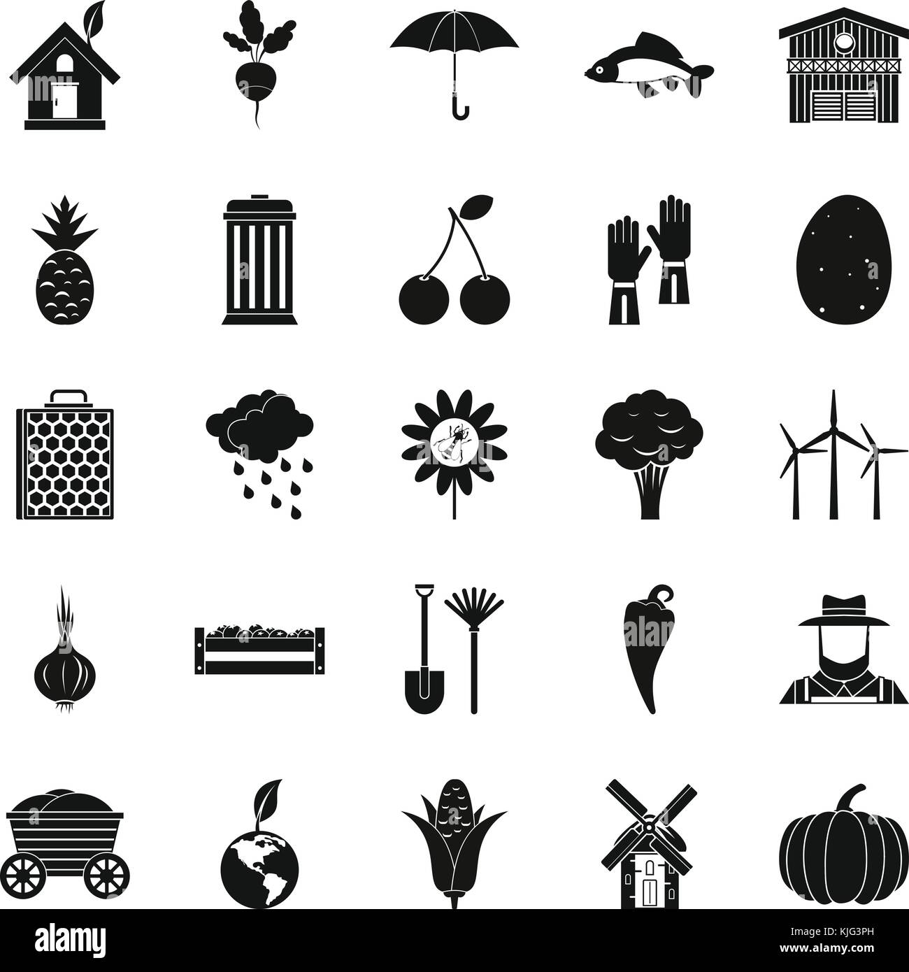 Organic food icons set, simple style Stock Vector Image & Art - Alamy