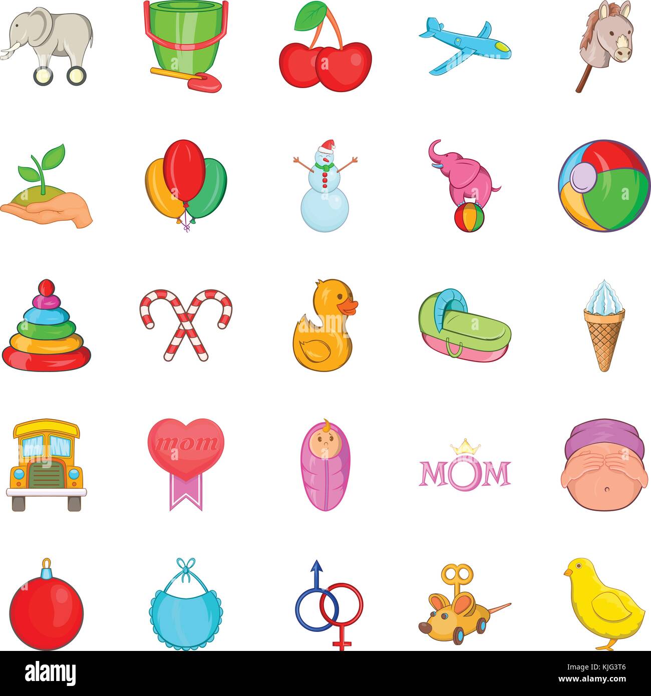 Baby care icons set, cartoon style Stock Vector Image & Art - Alamy