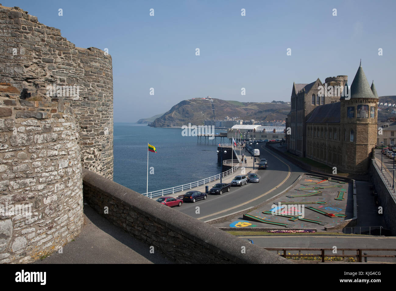 The promenade at Aberystwyth in Wales viewed from the castle a listed ...