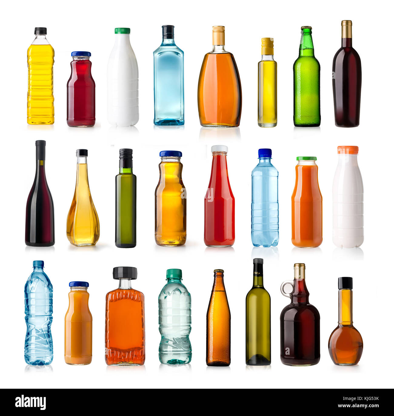set of various bottles isolated on white background Stock Photo - Alamy