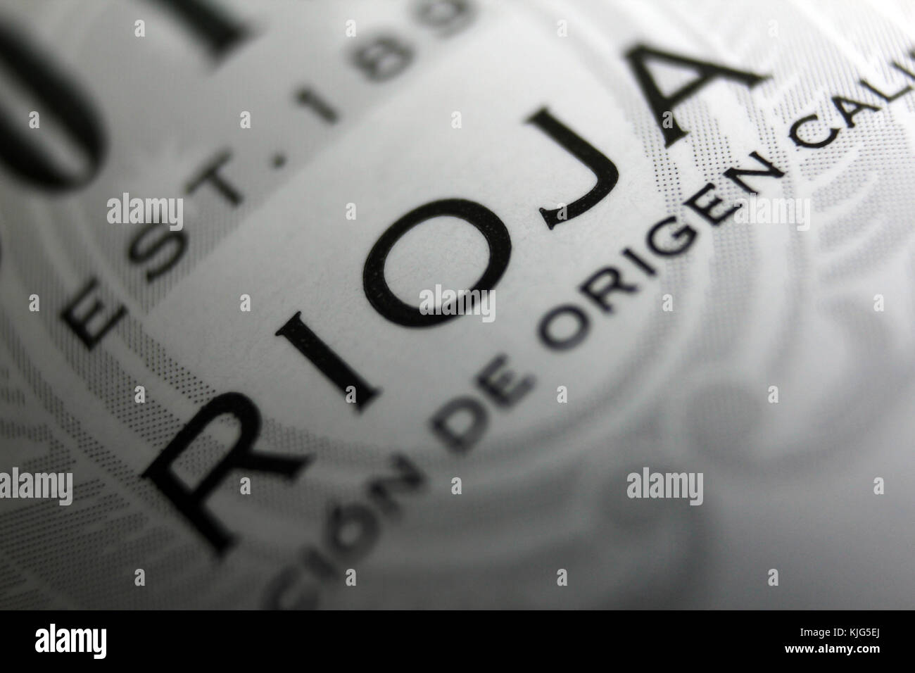 Spanish Wine bottle label Rioja "Qualified Designation of Origin ...