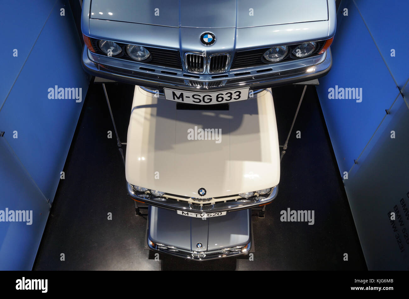 Munich, Germany - 12.07.2014: Older models on display at the BMW museum ...