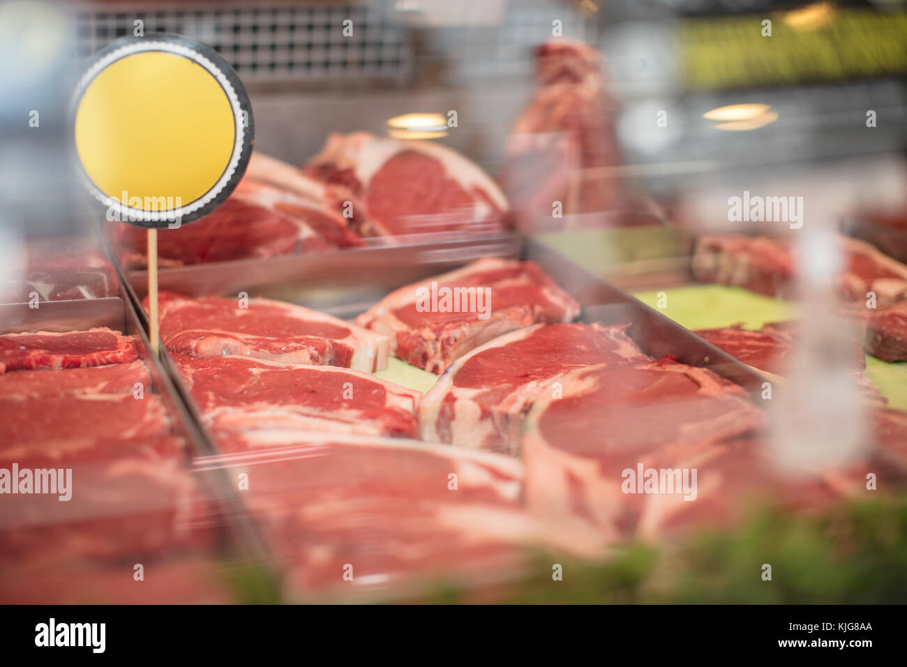 Meat on display in butchery Stock Photo - Alamy