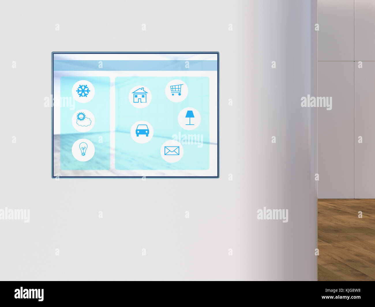 Smart home app on digital tablet Stock Photo - Alamy
