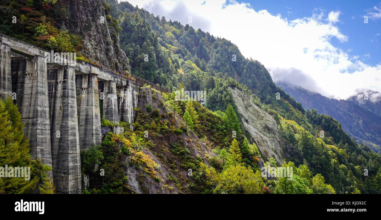 Kurobe Dam in Toyama, Japan. The Kurobe Dam is Japan largest arch dam ...