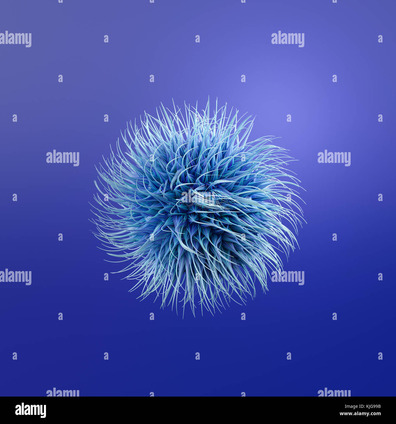 Hairy blue ball, 3d rendering Stock Photo - Alamy